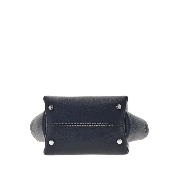 TOD'S Grained Leather Mini Shopping Bag - Blue