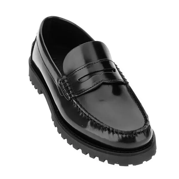BIANCO Leather Loafers With Penny Band And Lug Sole