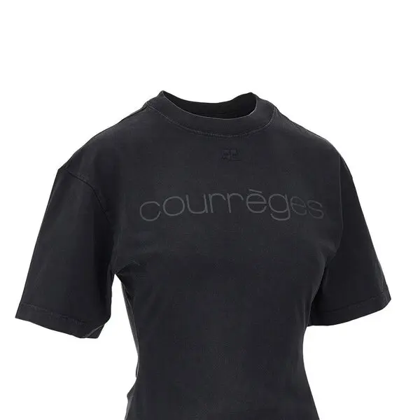 COURREGES Fitted Logo Print T-shirt
