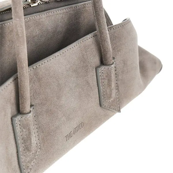 Attico La Passeggiata' Suede Leather Bag - Grey