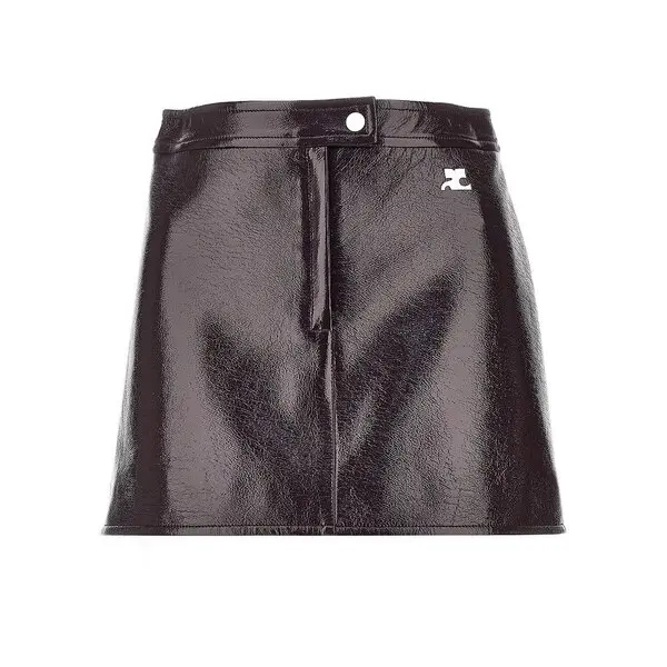 COURREGES Vinyl Effect Coated Mini Skirt - Red