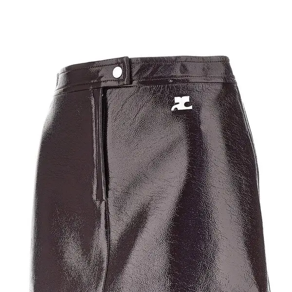 COURREGES Vinyl Effect Coated Mini Skirt - Red