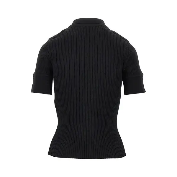 COURREGES Ribbed Knit Polo Hirt