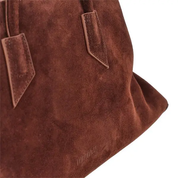 Attico Suede Leather 'la Passeggiata' Medium Bag - Brown