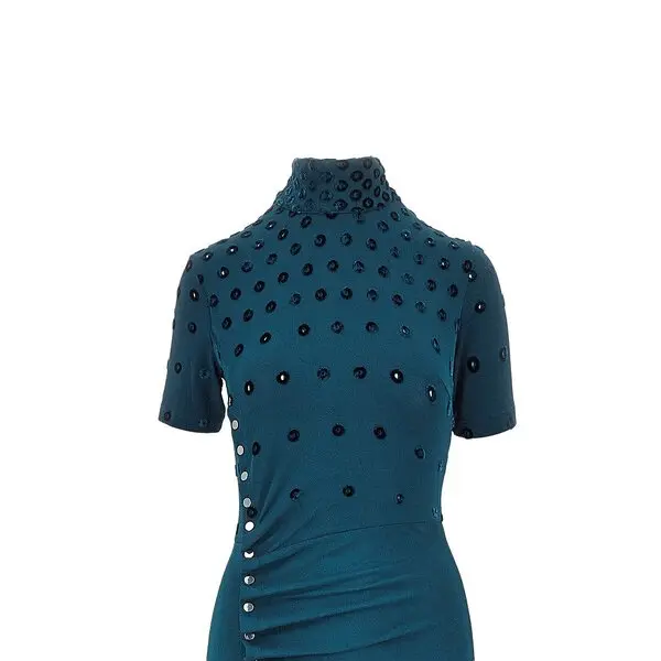 Rabanne Jersey Long Dress With Flocked Holes