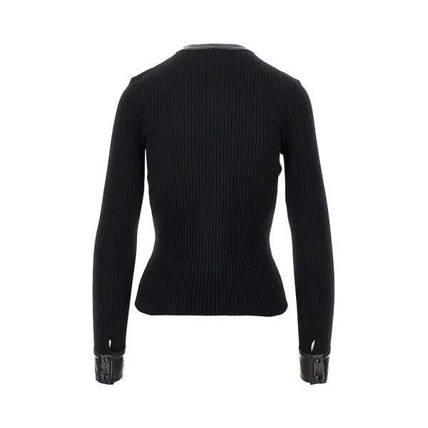 COURREGES Ribbed Cardiga With Vinyl Trimming
