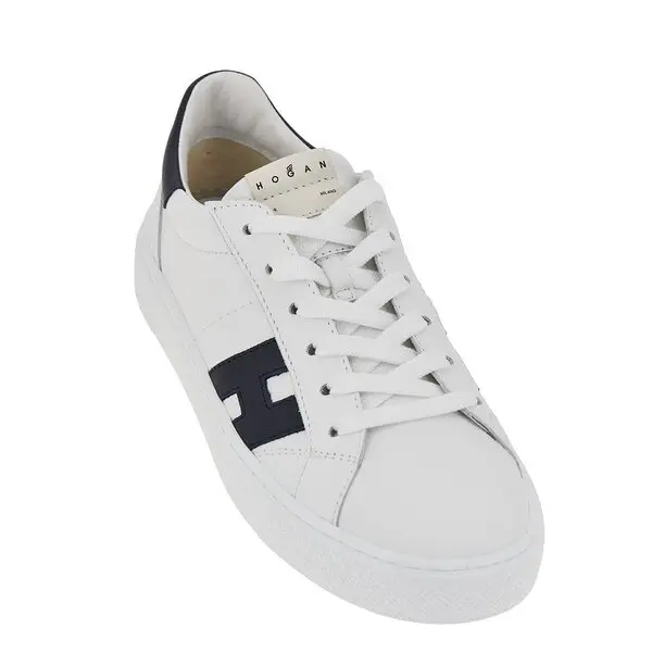 Hogan H705 Leather Lace-up Sneakers With Contrasting 'h' Patch