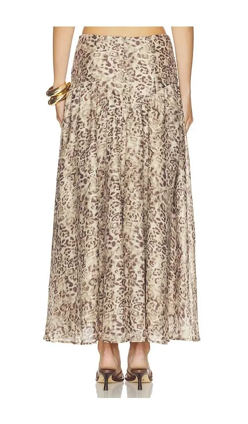 Bardot Hildie High Waisted Midi Skirt In Brown