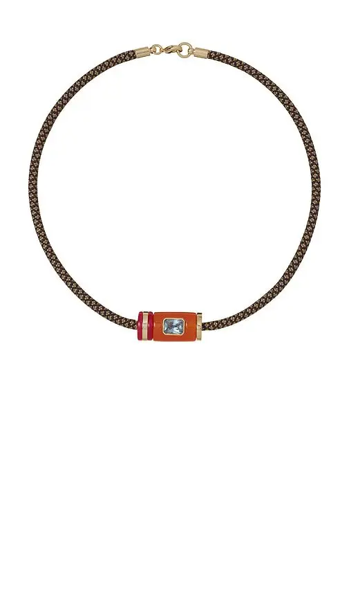 ROXANNE ASSOULIN The Cylinder Cord Necklace In Burnt Orange - Sienna