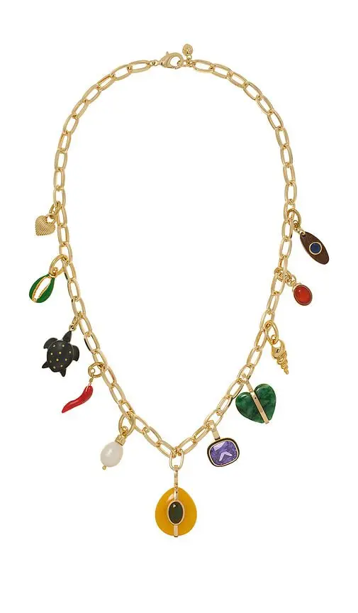 ROXANNE ASSOULIN The Charm Chain Necklace In Metallic Gold - Multi