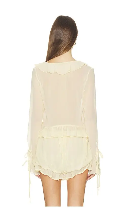 MILKWHITE Ruffle Long Sleeve Shirt