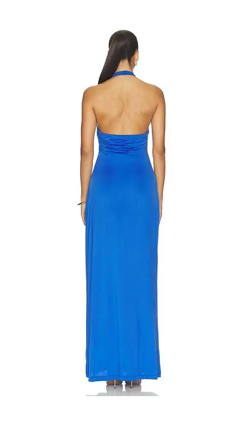 ROAME. Sawyer Cupro Halter Dress In Blue
