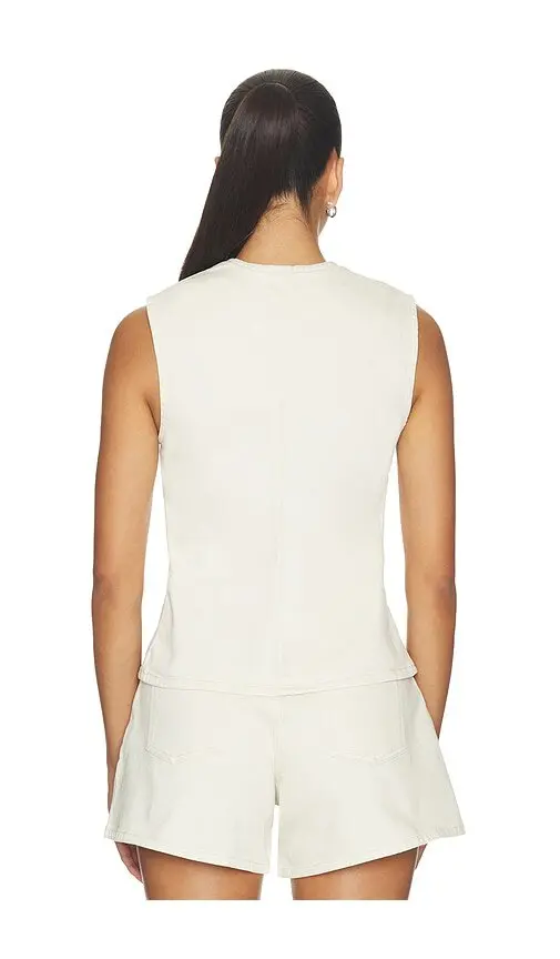 7 For All Mankind Lady Vest In Ivory
