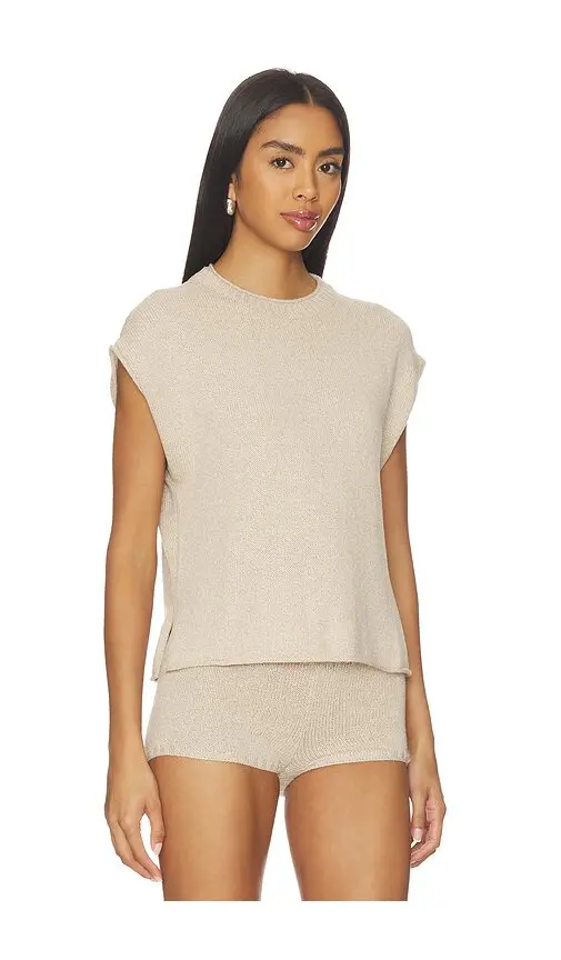 EAVES Cassian Knit Tee In Beige