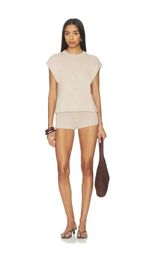 EAVES Cassian Knit Tee In Beige