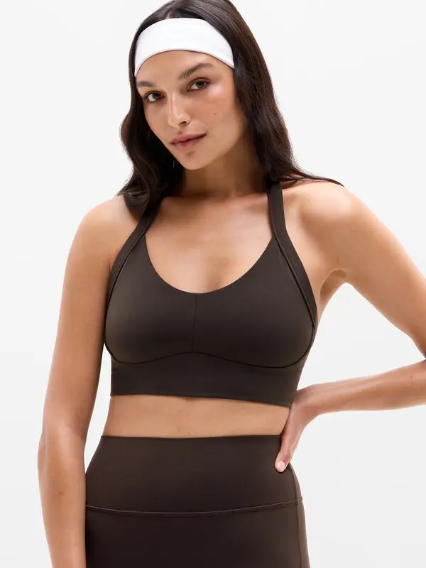 Athleta Revitalize Halter Sports Bra A-c - Truffle