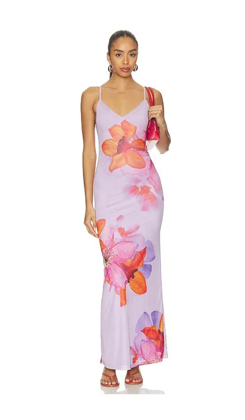 TIGER MIST Alaina Floral Print Maxi Dress - Lavender