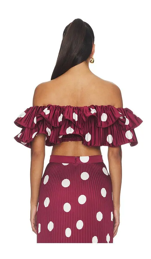 L'IDEE Debut Top With Ruffled Overlay