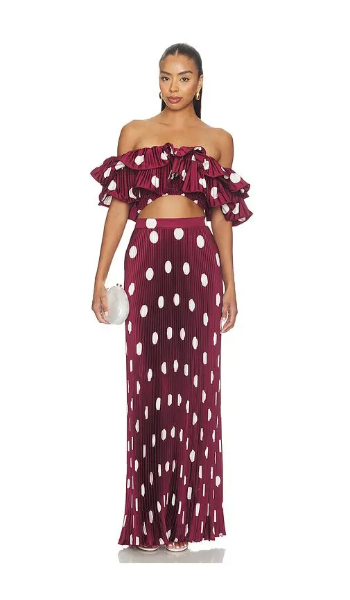 L'IDEE Debut Top With Ruffled Overlay