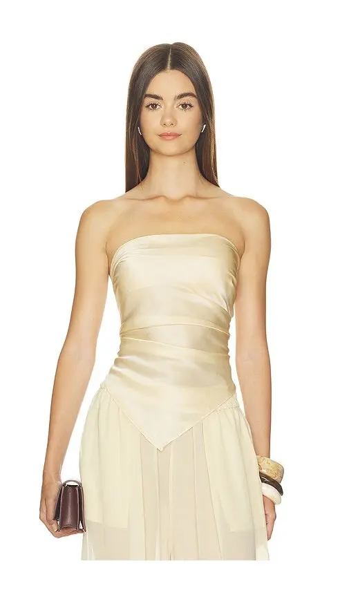 NONCHALANT LABEL Amelia Silk Scarf In . Also - Tan