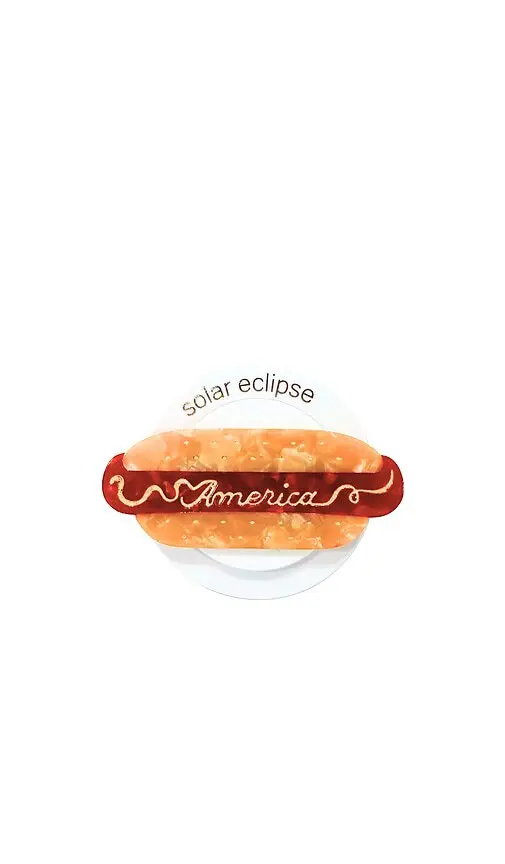 SOLAR ECLIPSE Hand-painted Hot Dog Claw Clip - Red