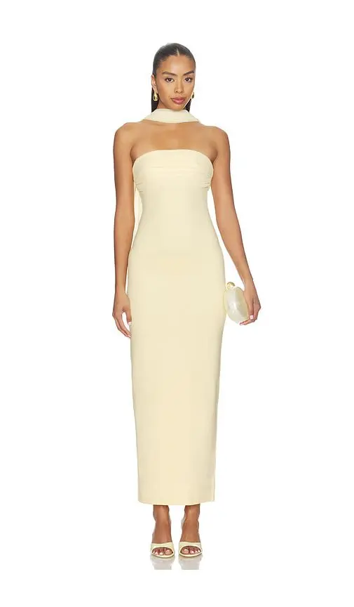 Superdown Maxi Dress With Scarf - Yellow
