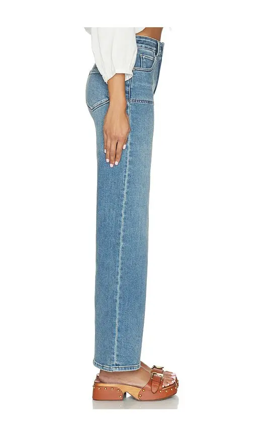 Paige Anessa Wide Leg Jeans With Rounded Stitch Pockets
