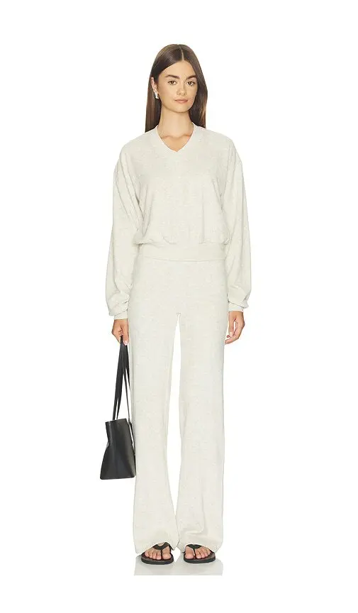 Eterne Cropped V-neck Sweatshirt