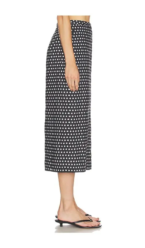 FRAME Polka Dot Midi Skirt