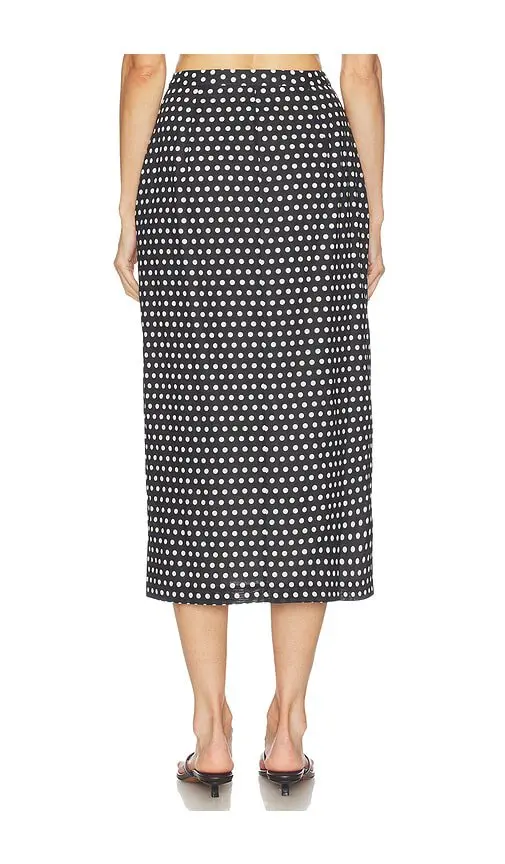 FRAME Polka Dot Midi Skirt