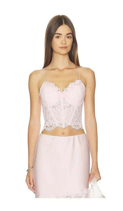 Generation Love Lace Bustier Top - Pink