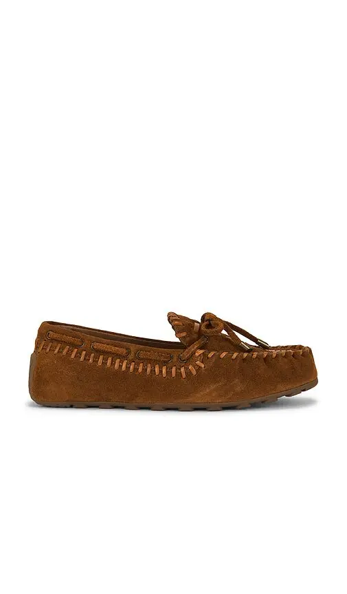 Free People Suede Moccasin With Leather Lace Detail