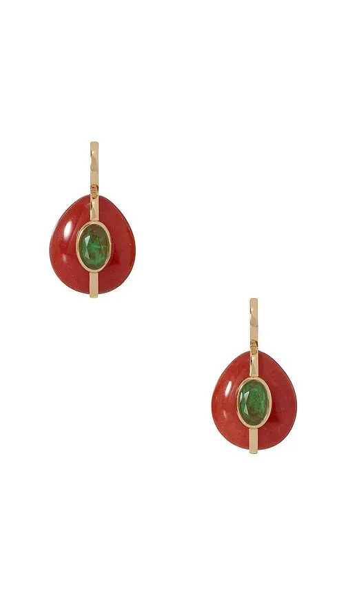 ROXANNE ASSOULIN Stone Pebble Drop Earrings - Red
