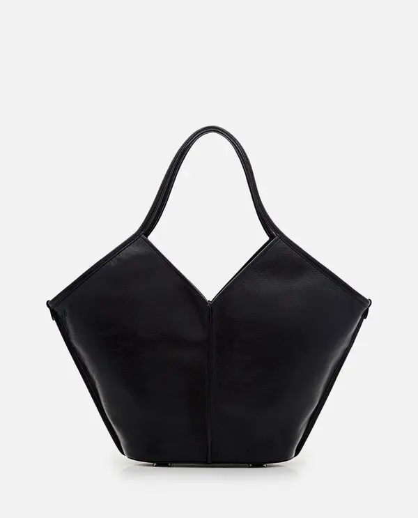 Hereu Calella Distressed Leather Tote Bag - Black