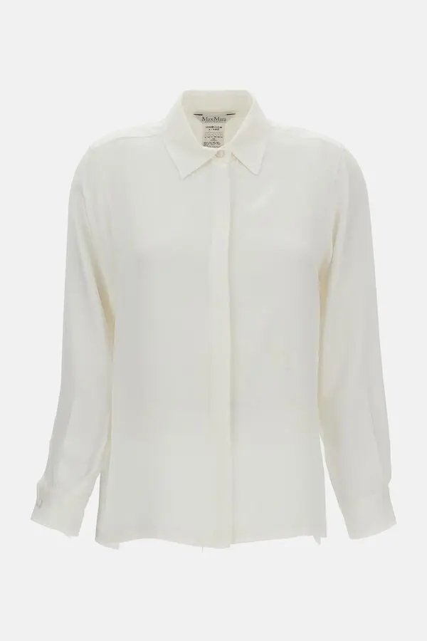 Max Mara Crepe De Chine Shirt - Bianco