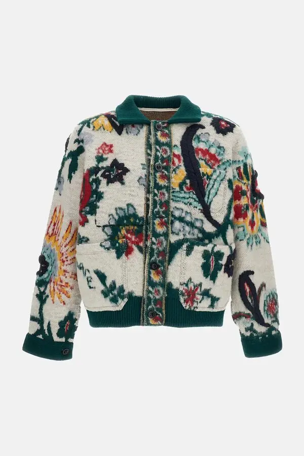 Sacai Floral Jacquard Knit Sweater