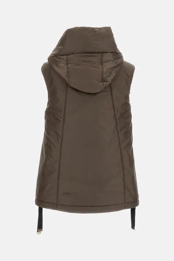 Max Mara Padded Hooded Vest - Marrone