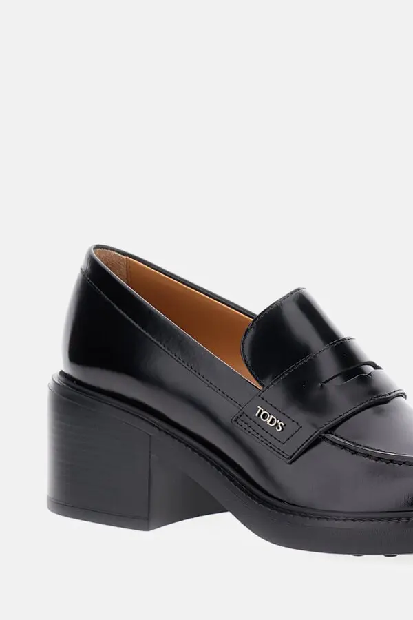 TOD'S Leather Loafers With Block Heel