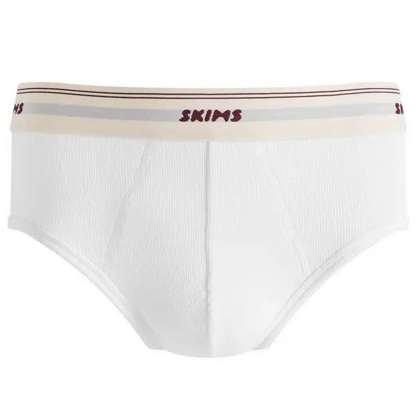 SKIMS Classic Cotton Rib Brief - Chalk