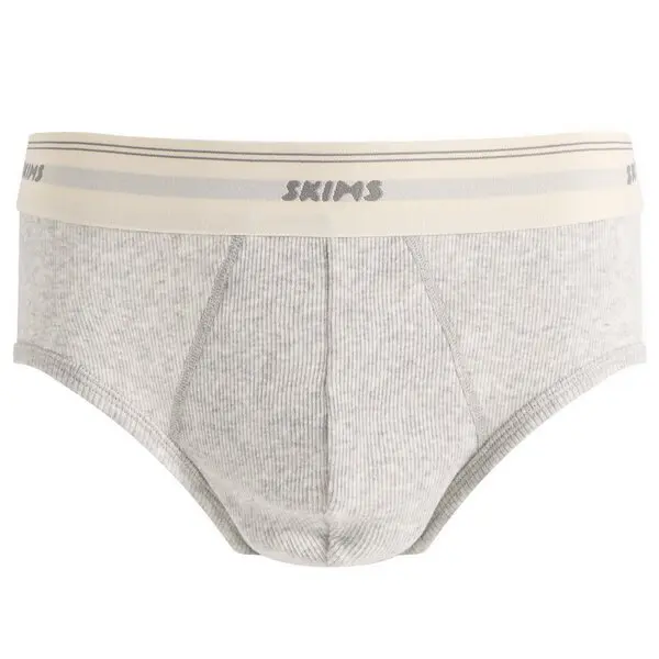 SKIMS Classic Cotton Rib Brief - Light Heather Grey