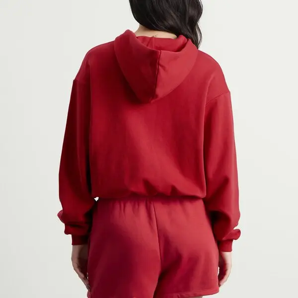SKIMS Cotton Fleece Classic Zip Up Hoodie - Washed Red