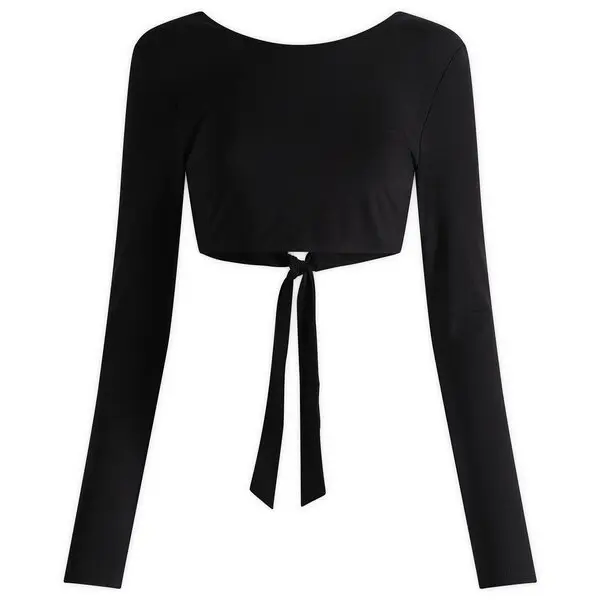 TALA Tie Reversible Long Sleeve Top - Shadow Black