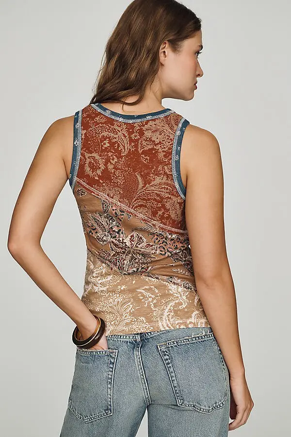 PILCRO Cotton Scoop-neck Tank Top