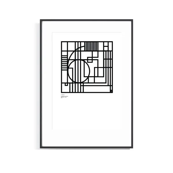 Curiosity Snug Numerology Series – Abstract Lines Number Six Limited Edition Print - Black