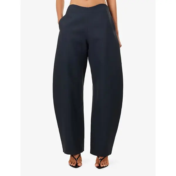 Alaïa Round Wool Crepe Trousers - Anthracite