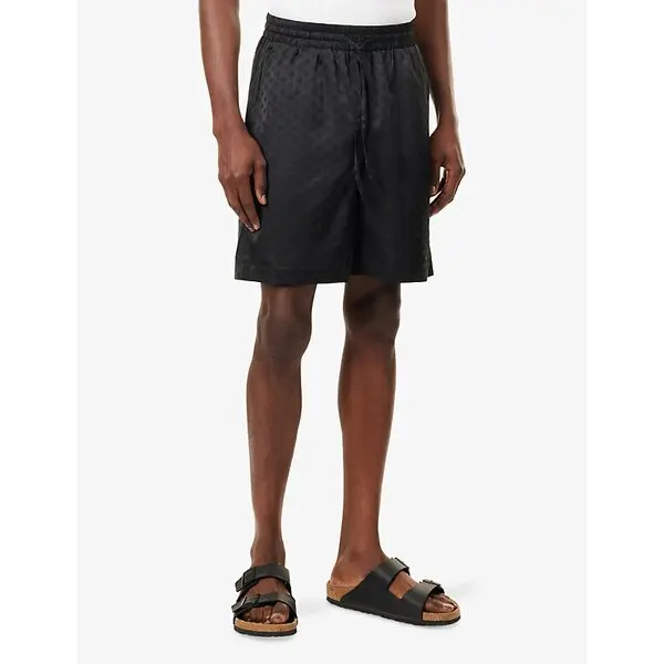 THE COUTURE CLUB Jacquard Pattern Relaxed-fit Woven Shorts