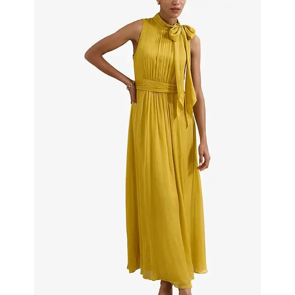 PHASE EIGHT Blaise Silk Tie-neck Maxi Dress