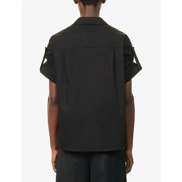 Simone Rocha Military Jewel Leather-patch Cotton Shirt