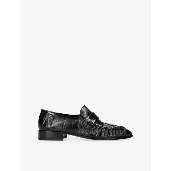 THE ROW Soft Eel Leather Loafers - Black