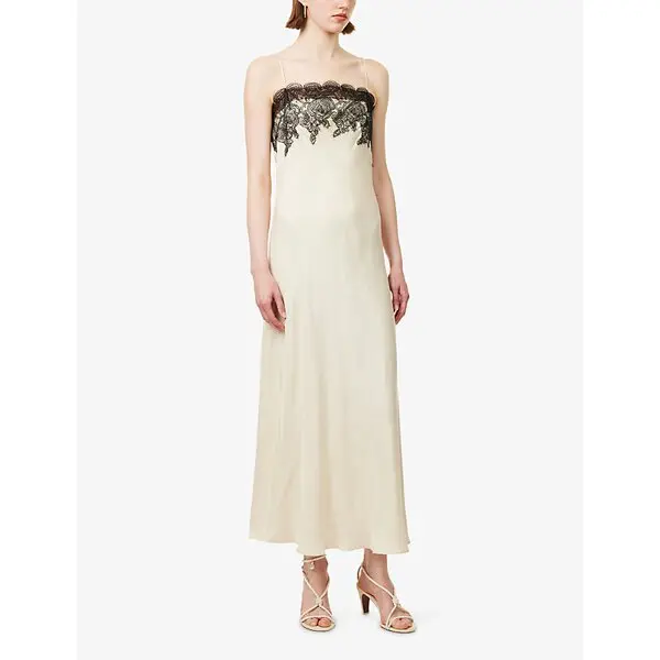 Dissh Lace-trimmed Satin Maxi Dress